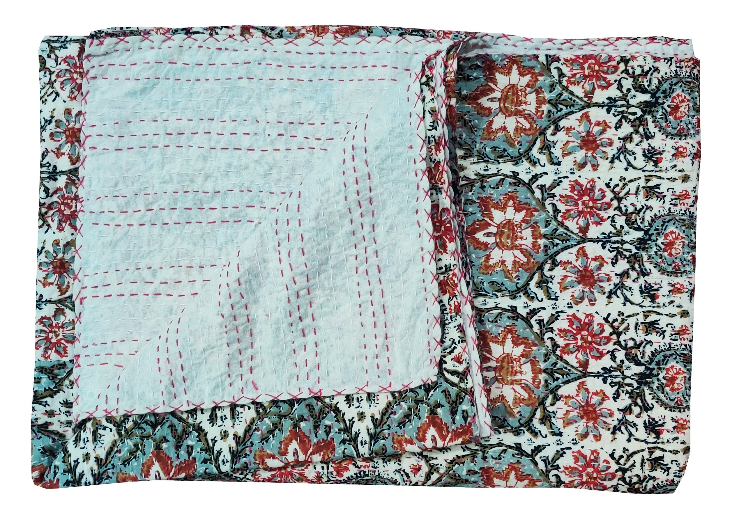 Floral Print Indian Traditional Handmade 100%cotton Bedding - Etsy
