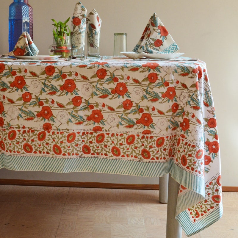 Block Print Tablecloth - Etsy
