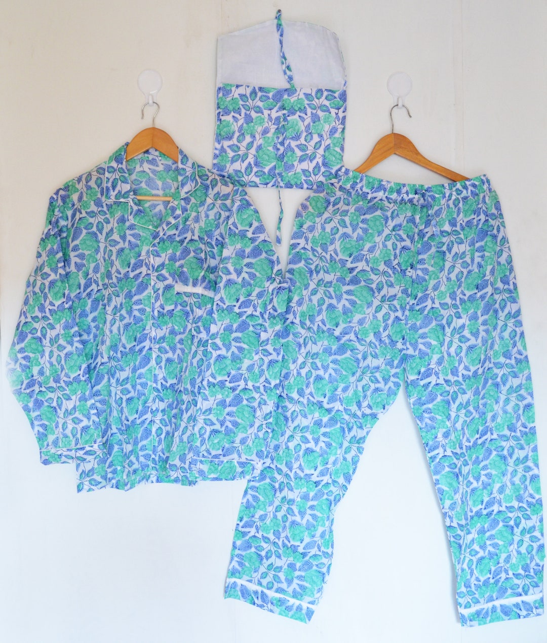 Night Pyjamas ! Block Print Night Dress Pure Cotton Pajama Set, Pant ...