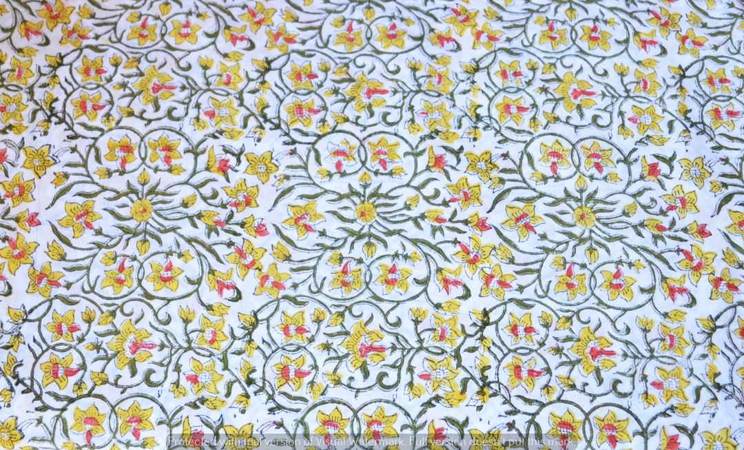 Tela de algodón hecha a mano de la India tela de impresión de - Etsy España