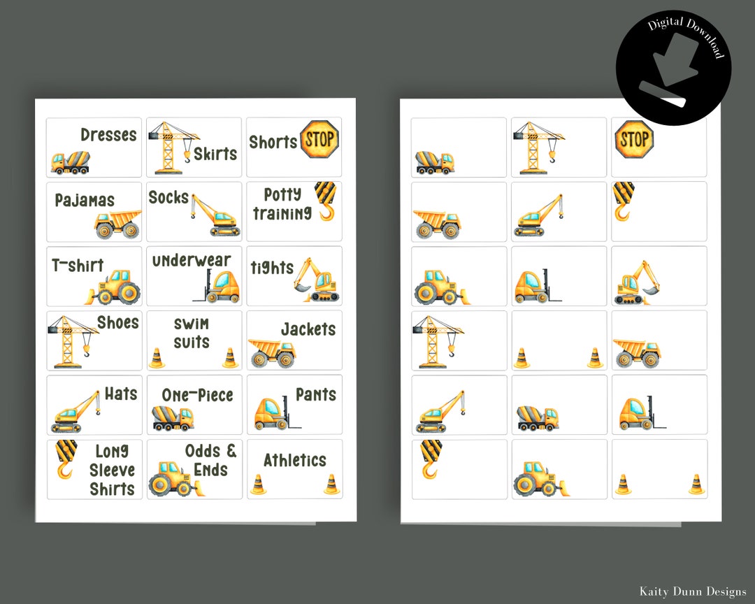 Toddler Labels, Trucks, Toddler Organization, Construction, Labels. 0 ...