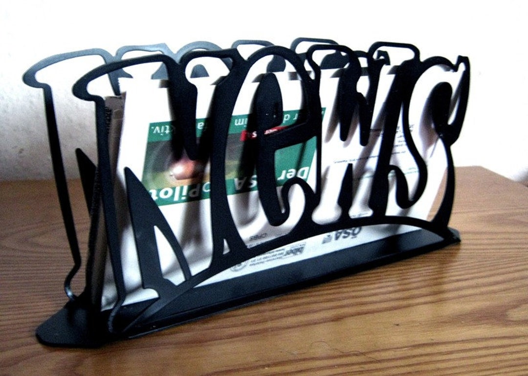 Letter Stand / Letter Holder NEWS Design Letter Tray , Metal , Black - Etsy