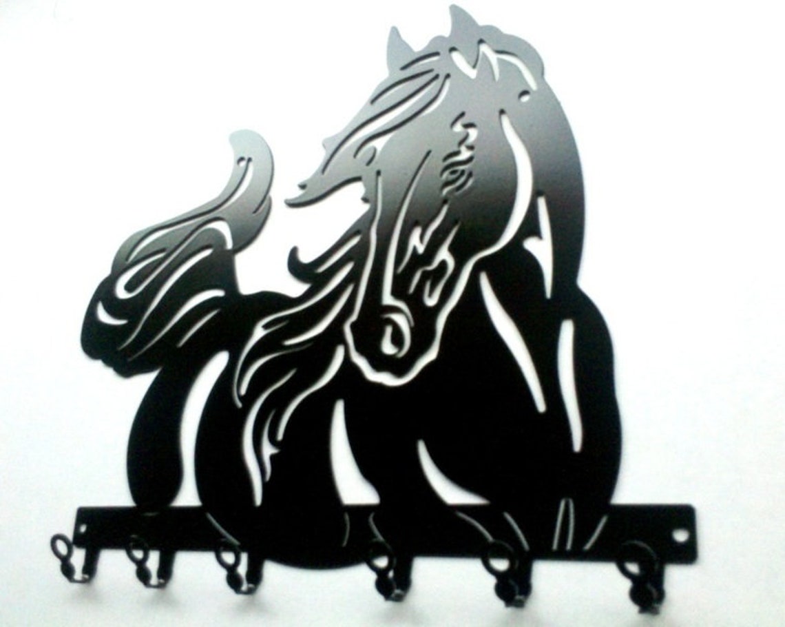 Wild Horse Key Holder Hook Steel Black - Etsy