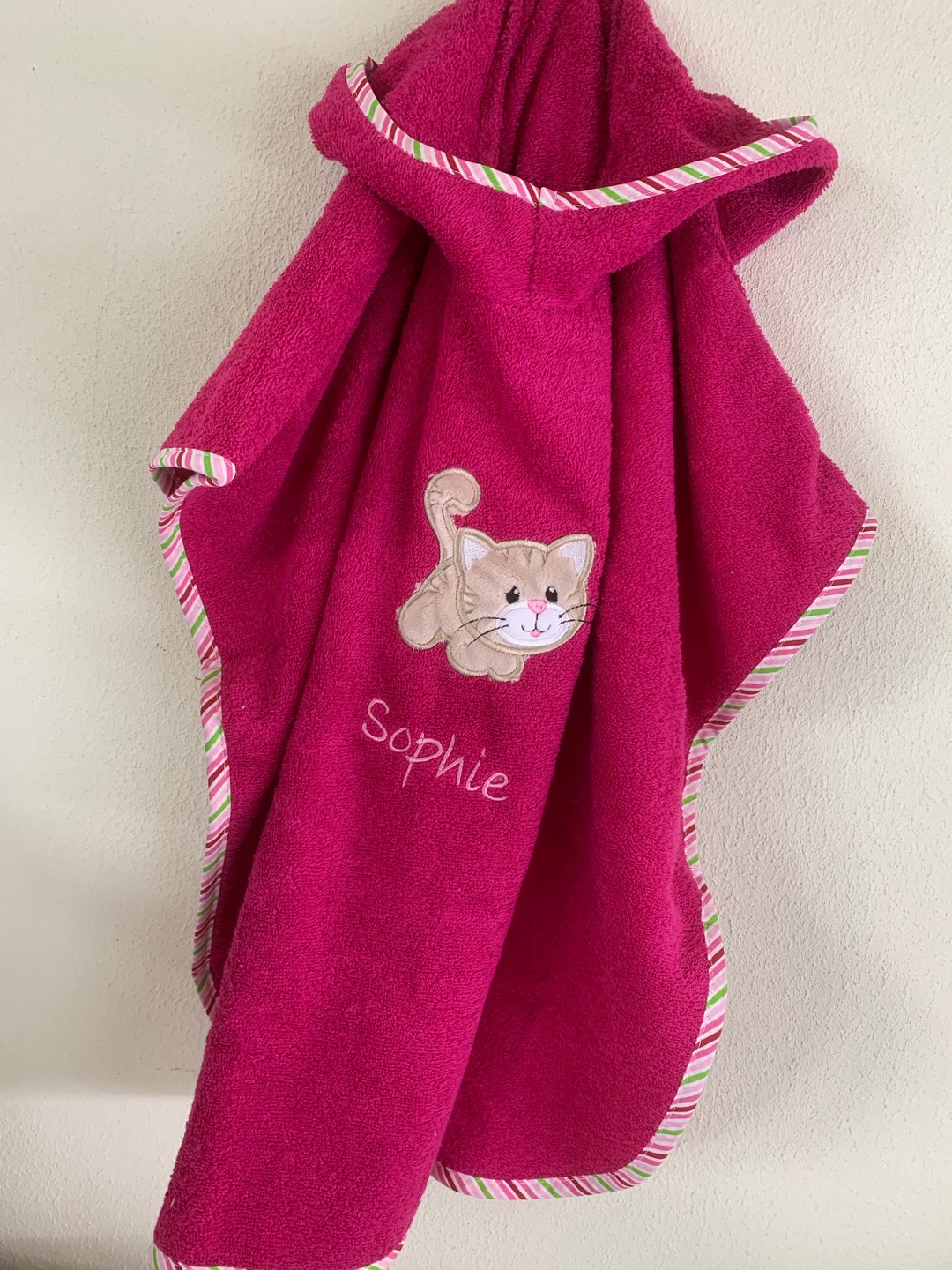 Bathing Poncho, Baby Poncho, Embroidered With Application and Name ...