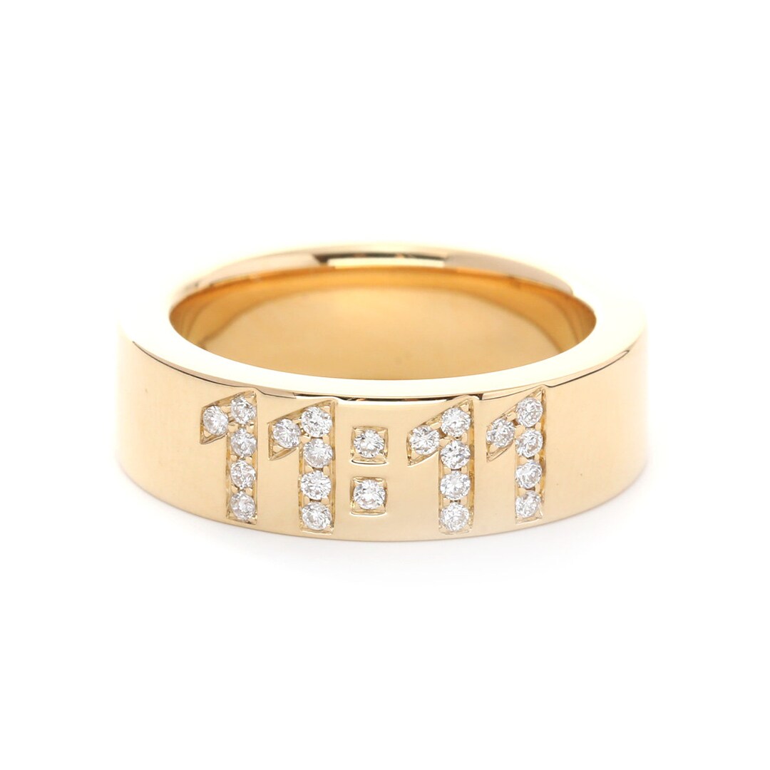 Diamond Number 18K Solid Gold Band Ring / Personalized Diamond - Etsy