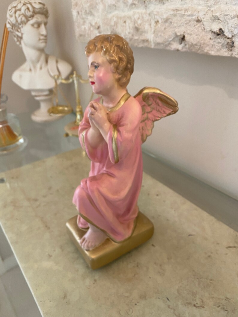 Vintage Plaster Angel Statue - Etsy
