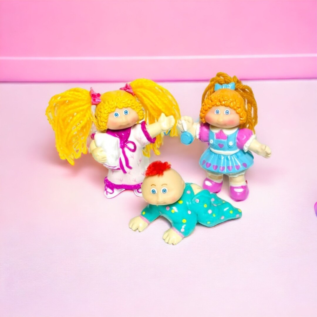 Vintage Cabbage Patch Kids PVC Mini Figures Yarn Hair 1985 Lot of 3 ...