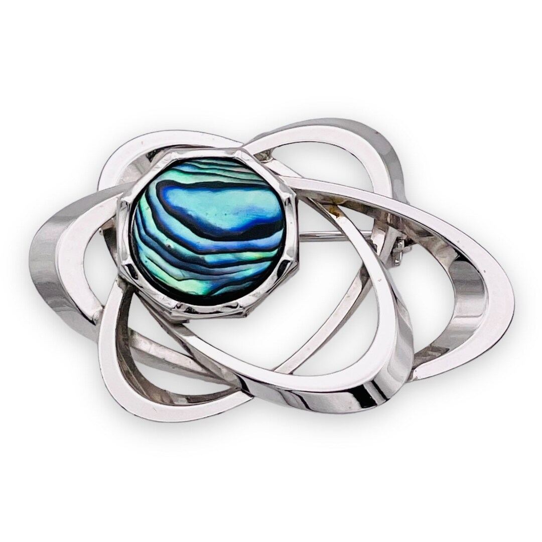 Vintage Mid Century Modern Atomic Atom Brooch Pin Green Blue - Etsy