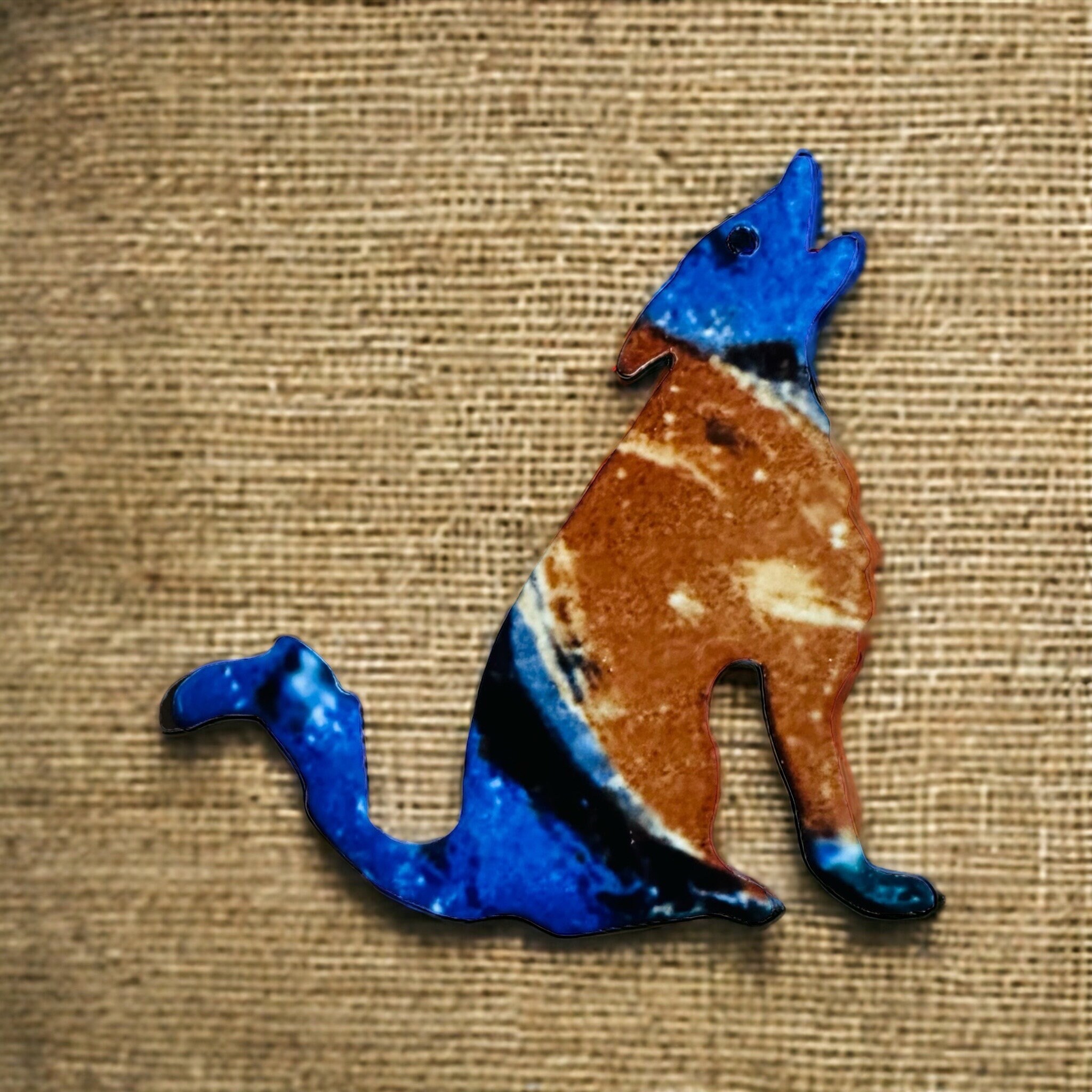 Vintage Southwest Howling Coyote Wolf Dog Enamel Brooch Pin Lazart - Etsy