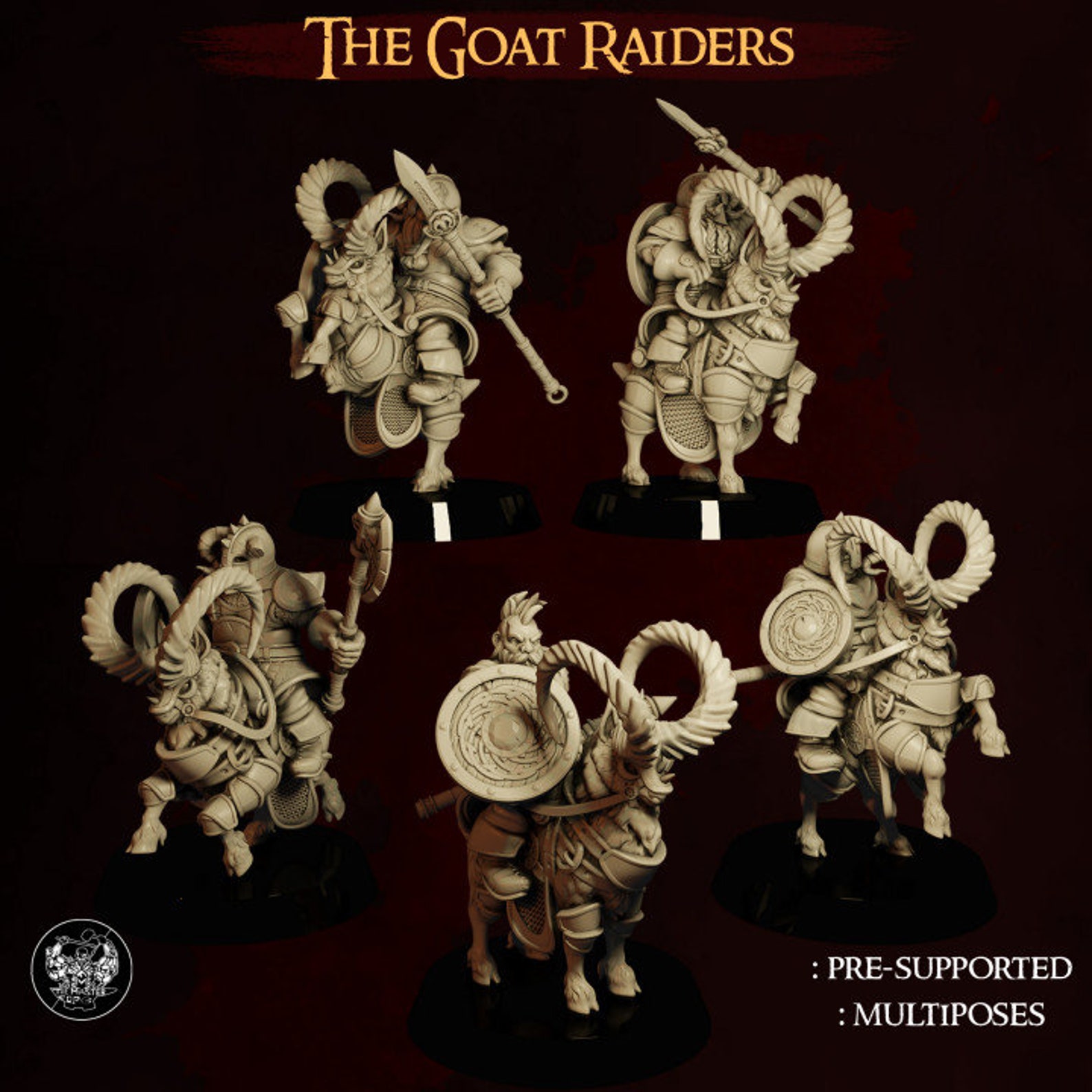Dwarven Goat Riders the Master Forge RESIN Dwarf Infantry Stone ...