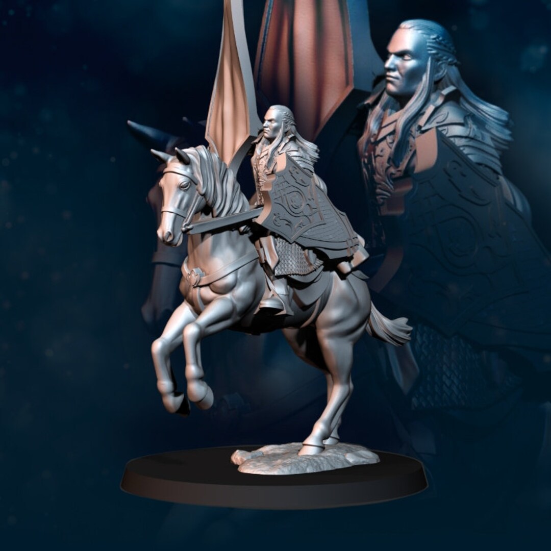 Mounted Wood Elf Bannerman | Davale Games | RESIN |elves of the ...
