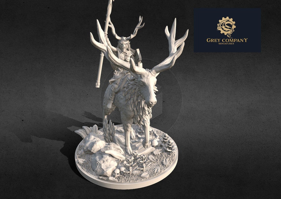 Wood Elves Glade Lord on Elk | Holo Miniatures | RESIN | Forest Elven ...