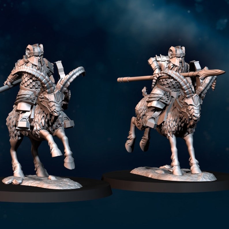 Silver Goat Dwarf Cavalry | Davale Games | RESIN | Lord of the Rings ...