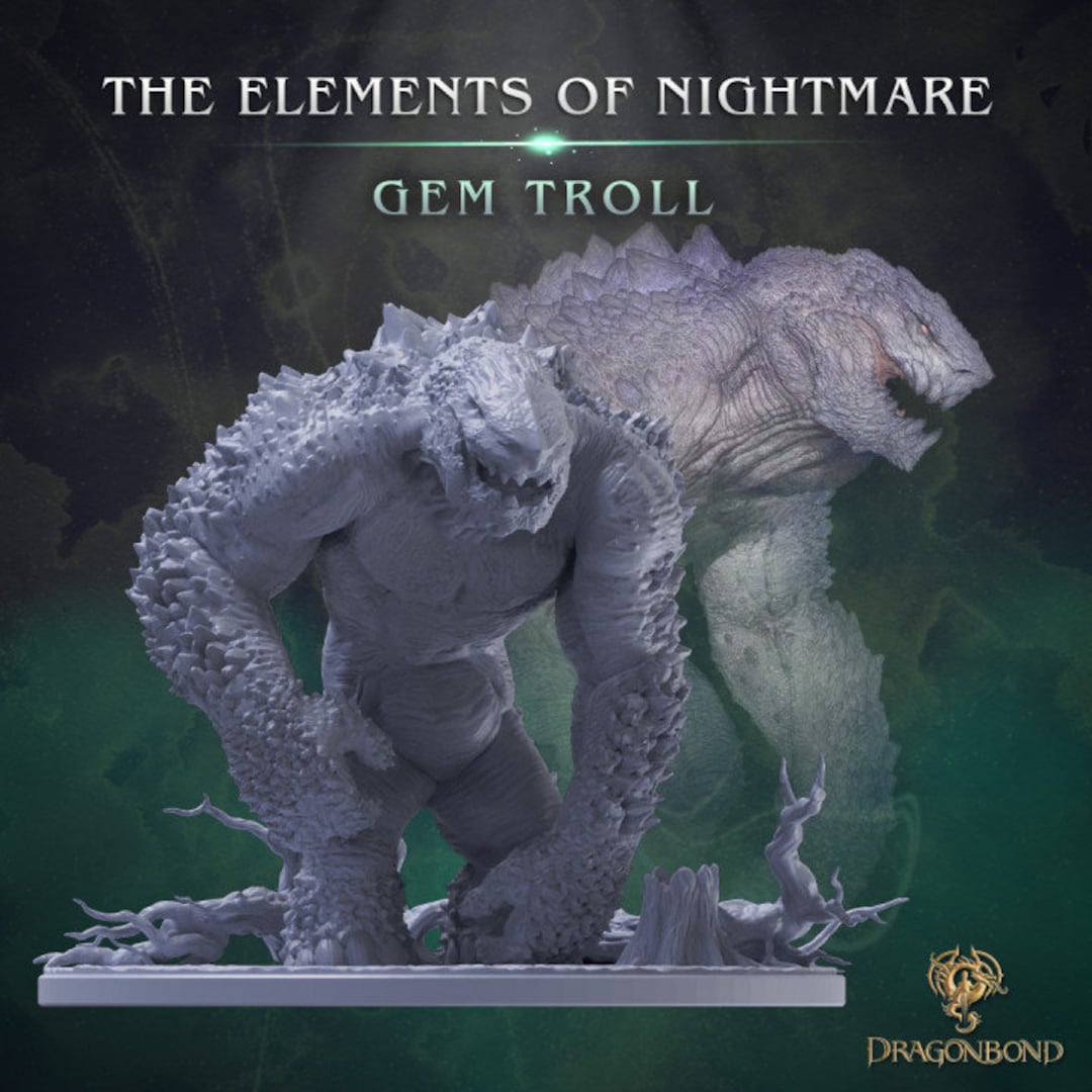 Gem Troll | Draco Studios | RESIN | Troll | Dungeon Monster | Fantasy ...