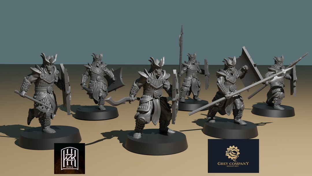 Easterling Dragon Guards Kzk Minis RESIN Soldiers of Rhun Lord of the ...