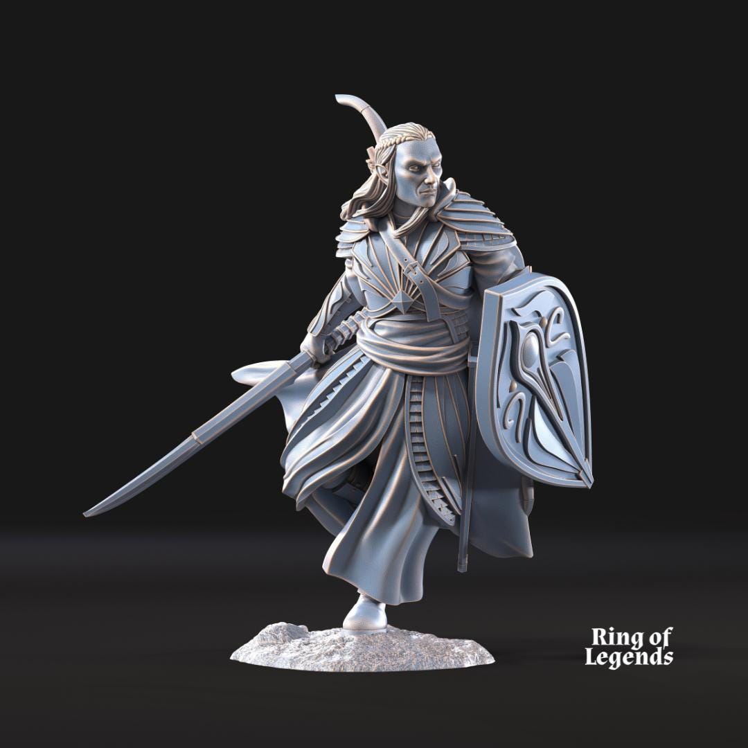 Galanthir Elf Captain on Foot | Davale Games | RESIN | Fantasy | Dnd ...