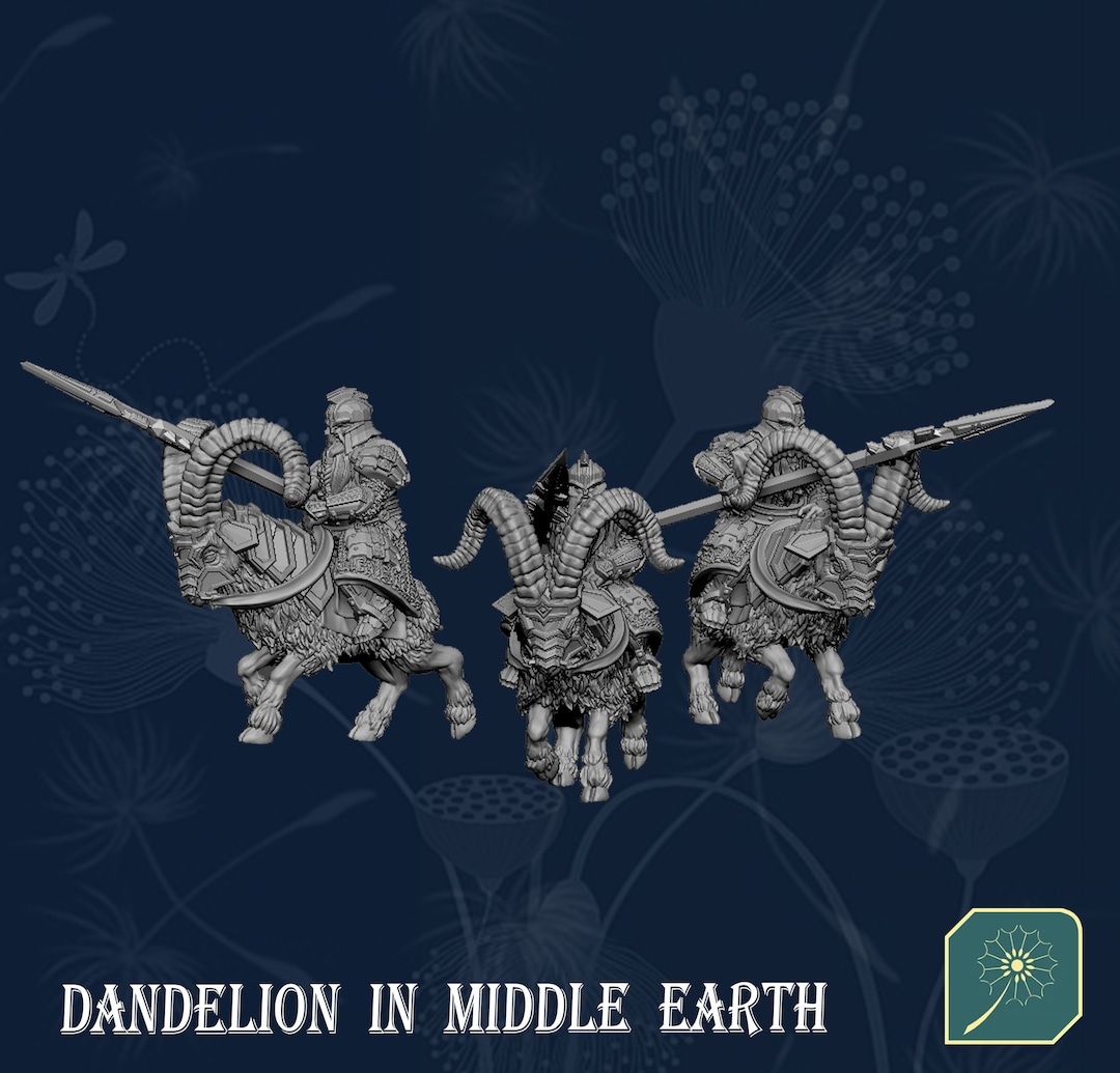 Metal Mountain Dwarf Ram Cavalry | Dandelion in Middle Earth | RESIN ...