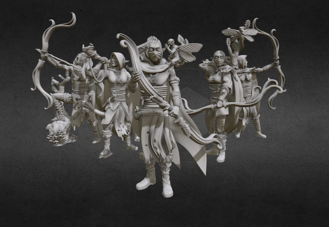 Wood Elves Archers/scouts Holo Miniatures RESIN Forest Elven Glade ...