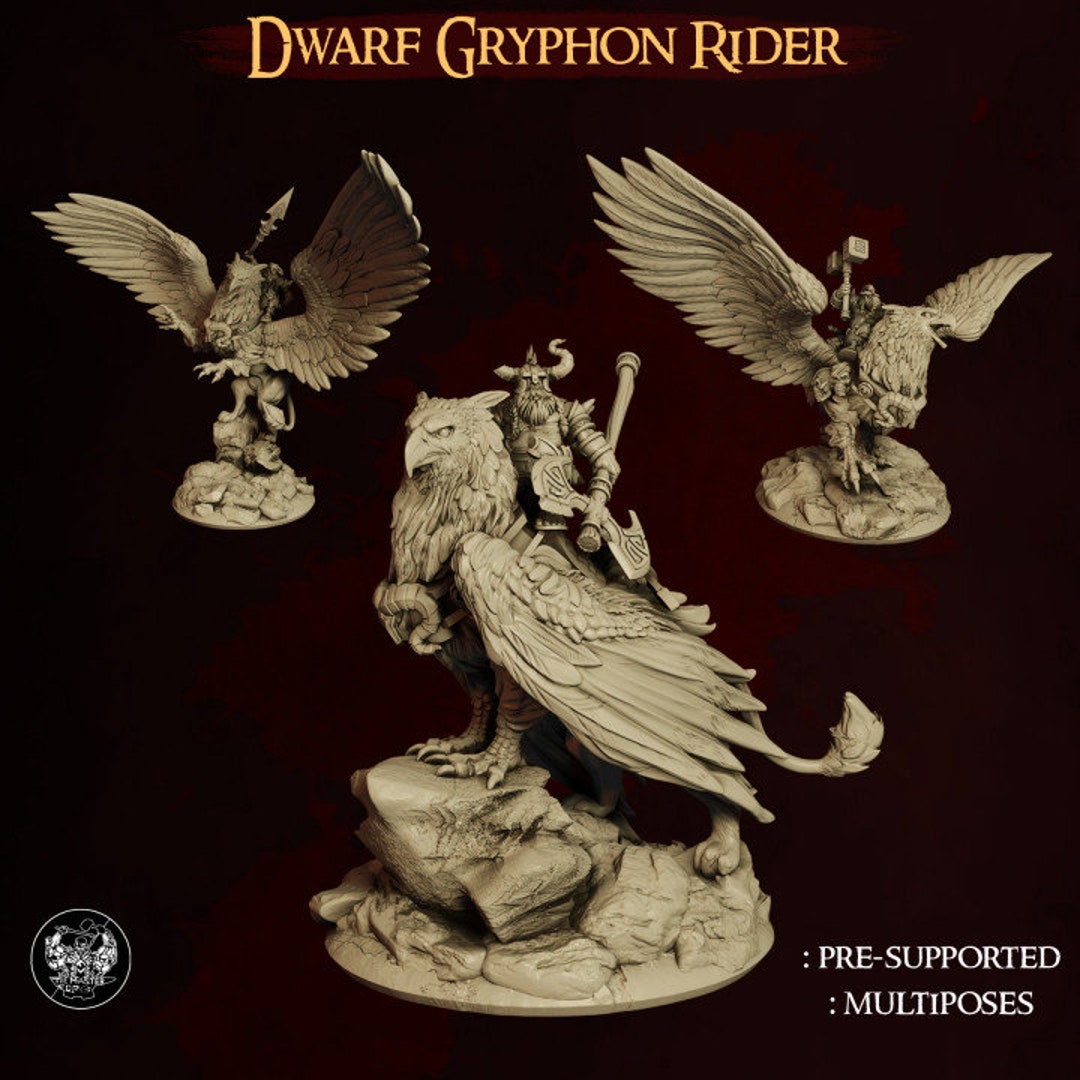 Dwarven Gryphon Riders | the Master Forge | RESIN | Dwarf Griffin ...