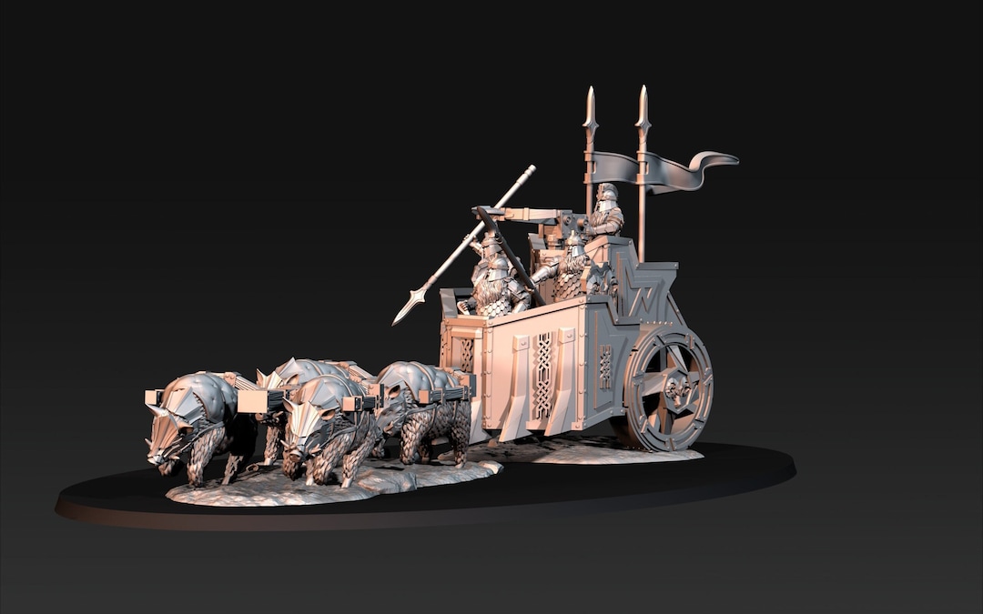 Silver Goat Dwarves Chariot | Davale Games | RESIN | Fantasy | Dnd ...