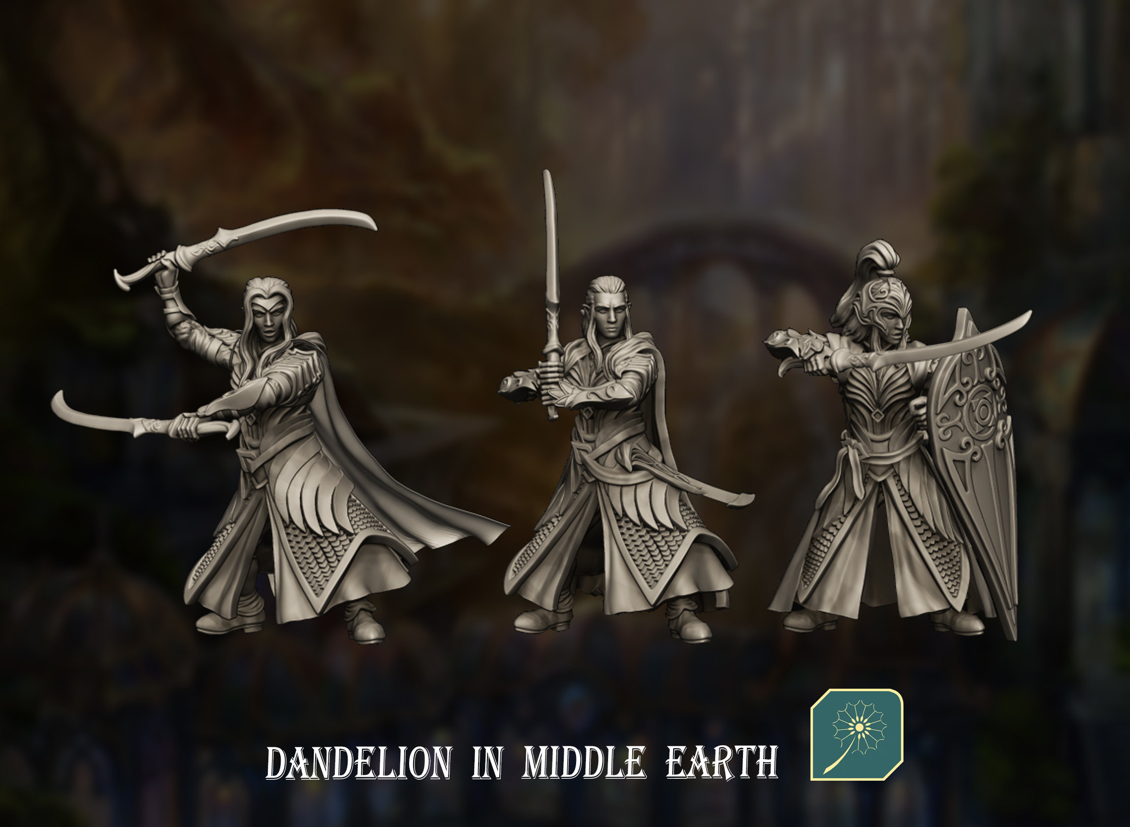 Golden Wood Elf Heroes | Dandelion in Middle Earth | RESIN | High Elves ...