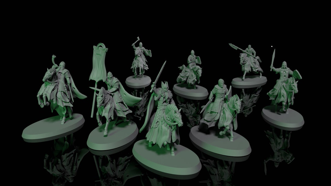 Army of Dead Men- Mounted | Kzk Minis | RESIN | Undead Soldiers | Lord ...