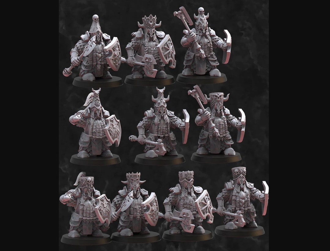 Big Hats Elite Guard With Axe and Shield Infernal Dwarves Lost Kingdom ...