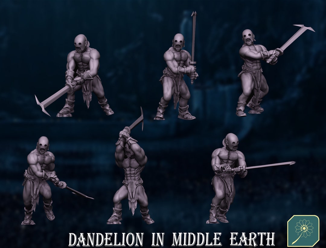 Great Orc Berserkers Dandelion in Middle Earth RESIN Lord of the Rings ...
