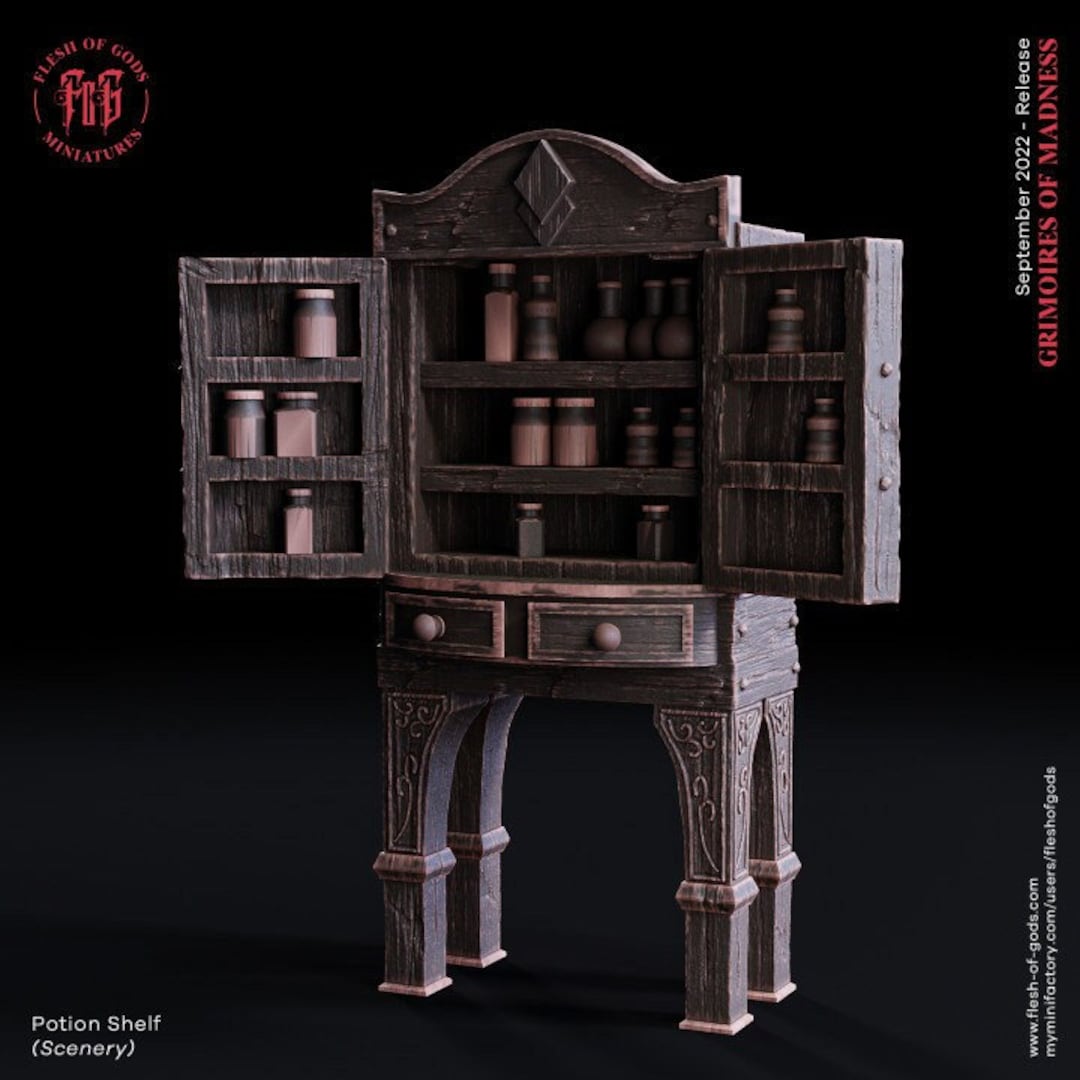Potion Shelf | Flesh of Gods | RESIN | Scenery | Terrain | Miniature ...