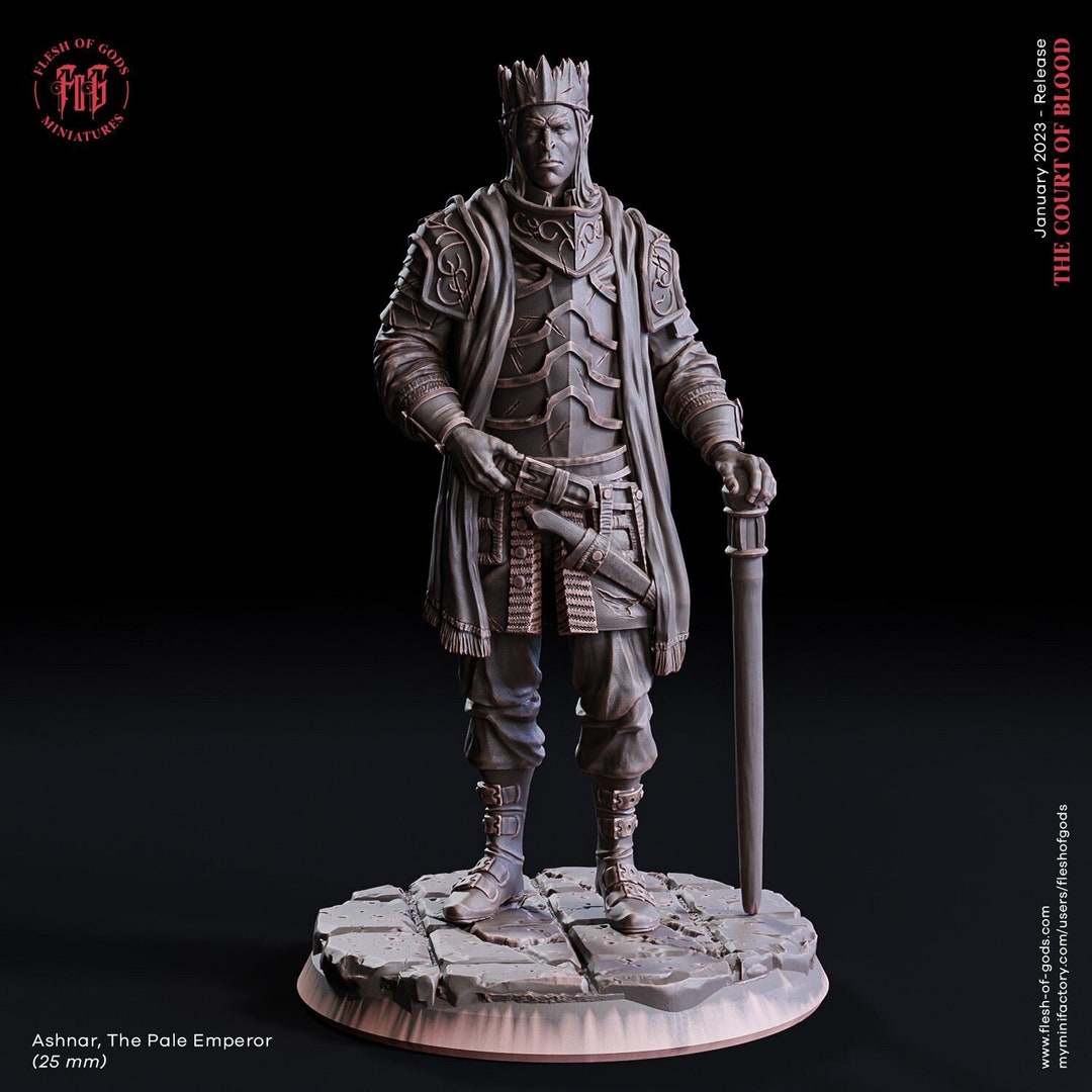 Ashnar, the Pale Emperor Flesh of Gods RESIN Evil King Elf Fantasy Dnd ...
