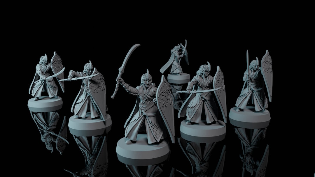 Golden Wood Elf Warriors Dandelion in Middle Earth RESIN Lord of the ...