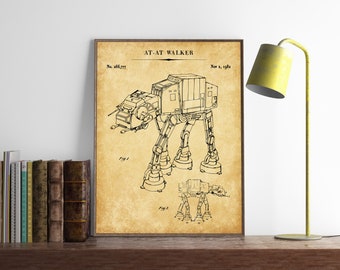 Star Wars At-at Walker Print Watercolor Poster Space Force - Etsy