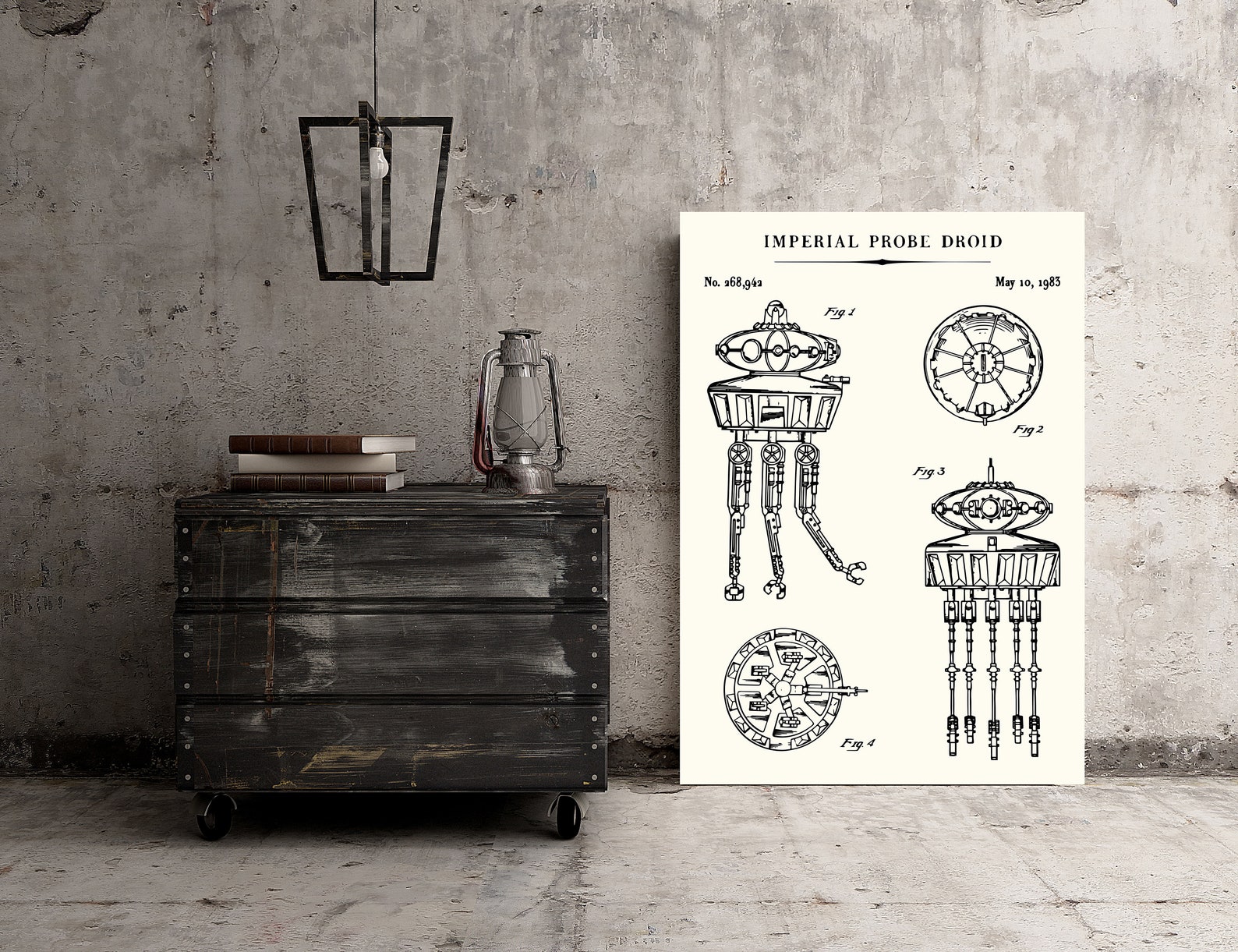 Star Wars Imperial Probe Droid Blueprint Art Probe Droid | Etsy
