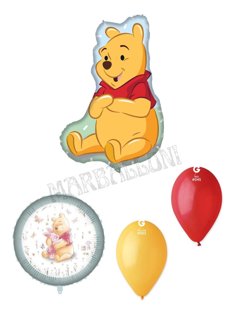 Winnie the Pooh Foil Balloons Set: Supersized, Round Balloons Party ...