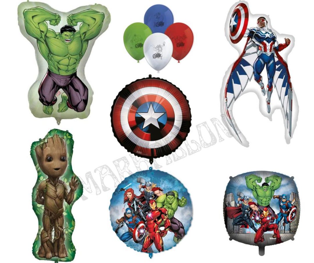 Avengers Foil Balloons Set: Supersized, Round, Printed Balloons Party ...