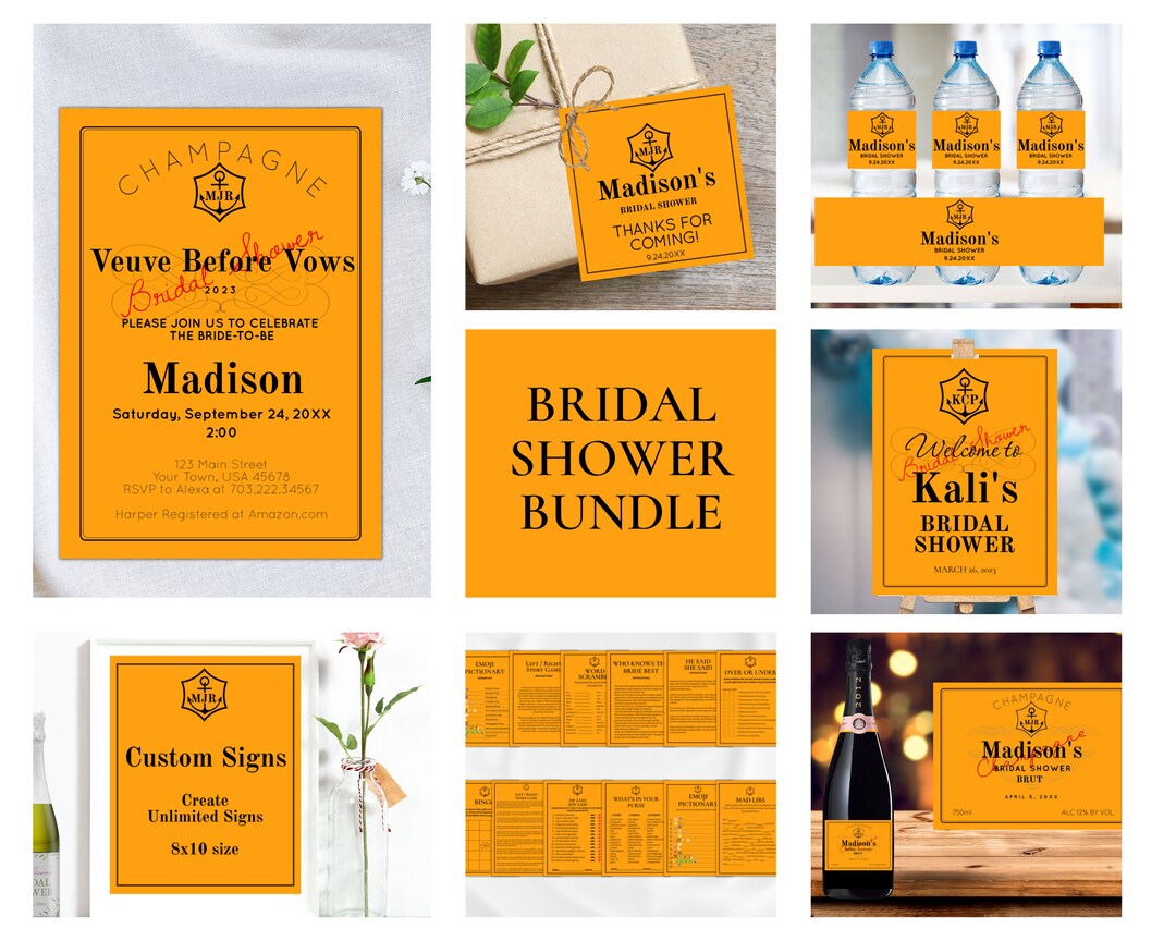 Veuve Before Vows Bridal Shower Invitation Bundle Printable - Etsy