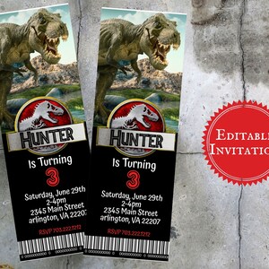 Jurassic World Invitation Jurassic World Birthday Invite | Etsy