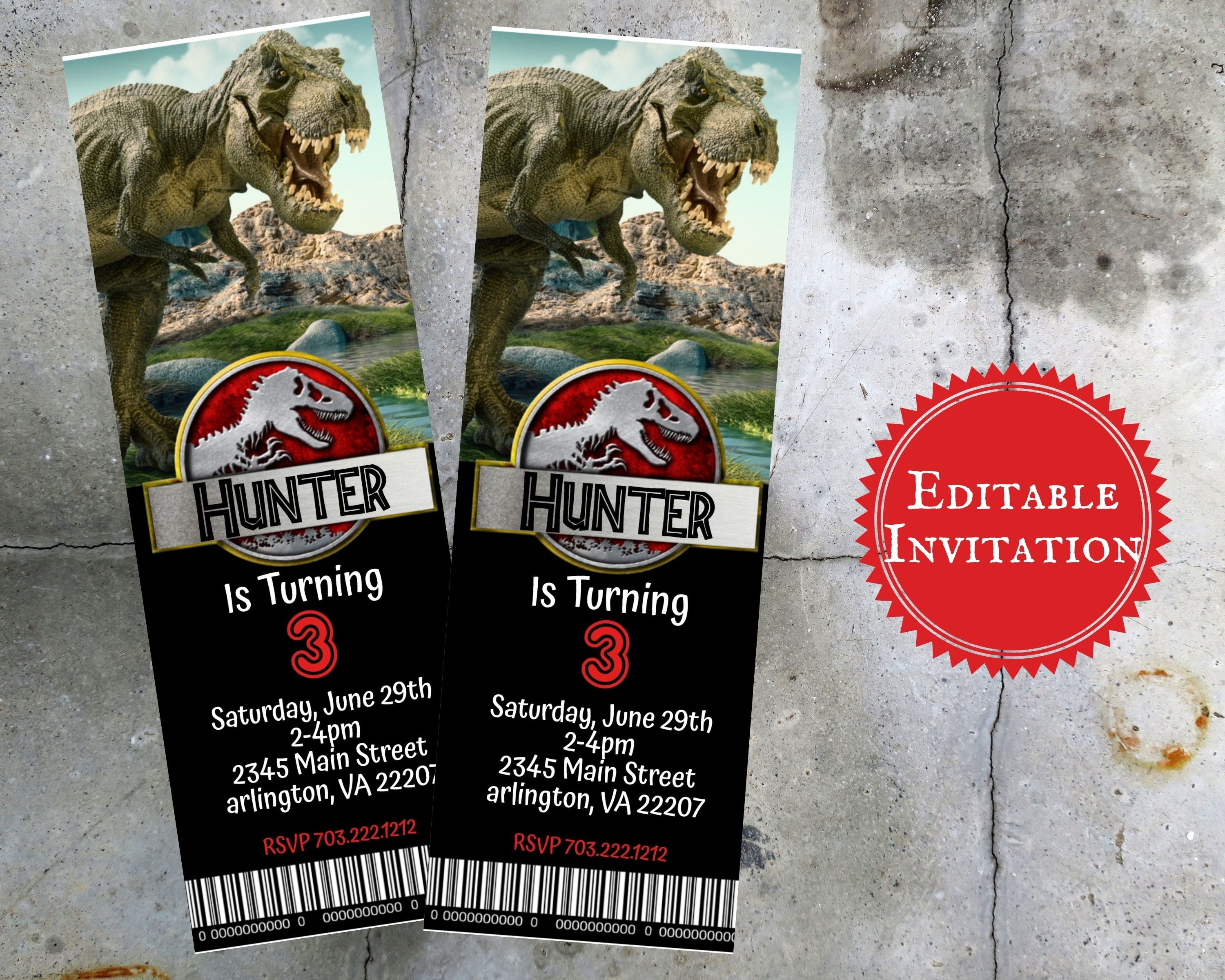 Jurassic World Invitation Jurassic World Birthday Invite | Etsy