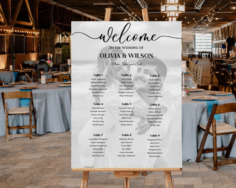 Wedding Seating Chart Photo Image Wedding Seating Chart - Etsy