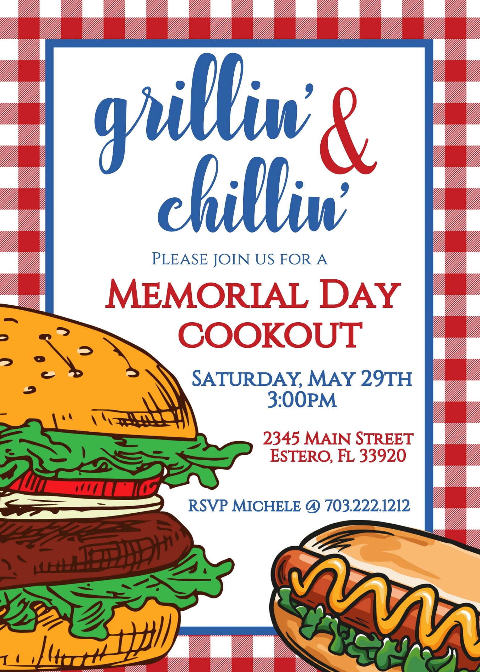 Cook Out Invitation Memorial Day Invitation Independence - Etsy