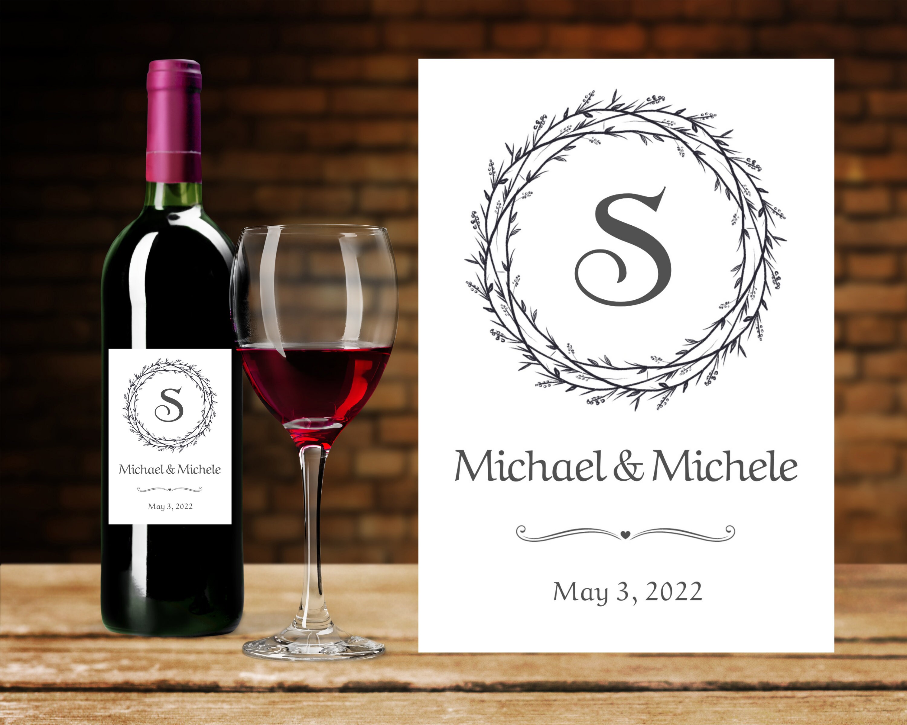 Wedding Wine Label - Custom Wine Label - Personalized Wine Label ...