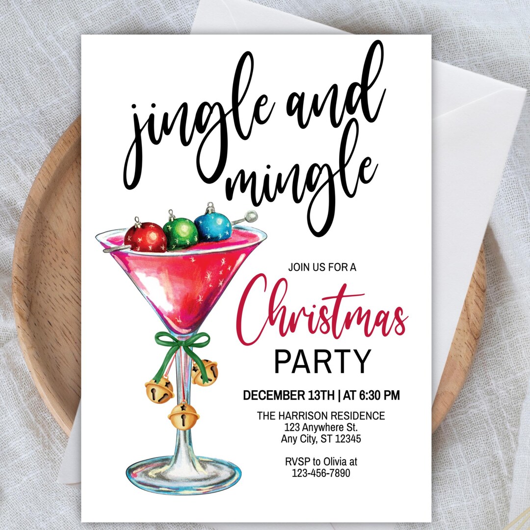 Editable Jingle and Mingle Holiday Party Invitation – Personalized ...