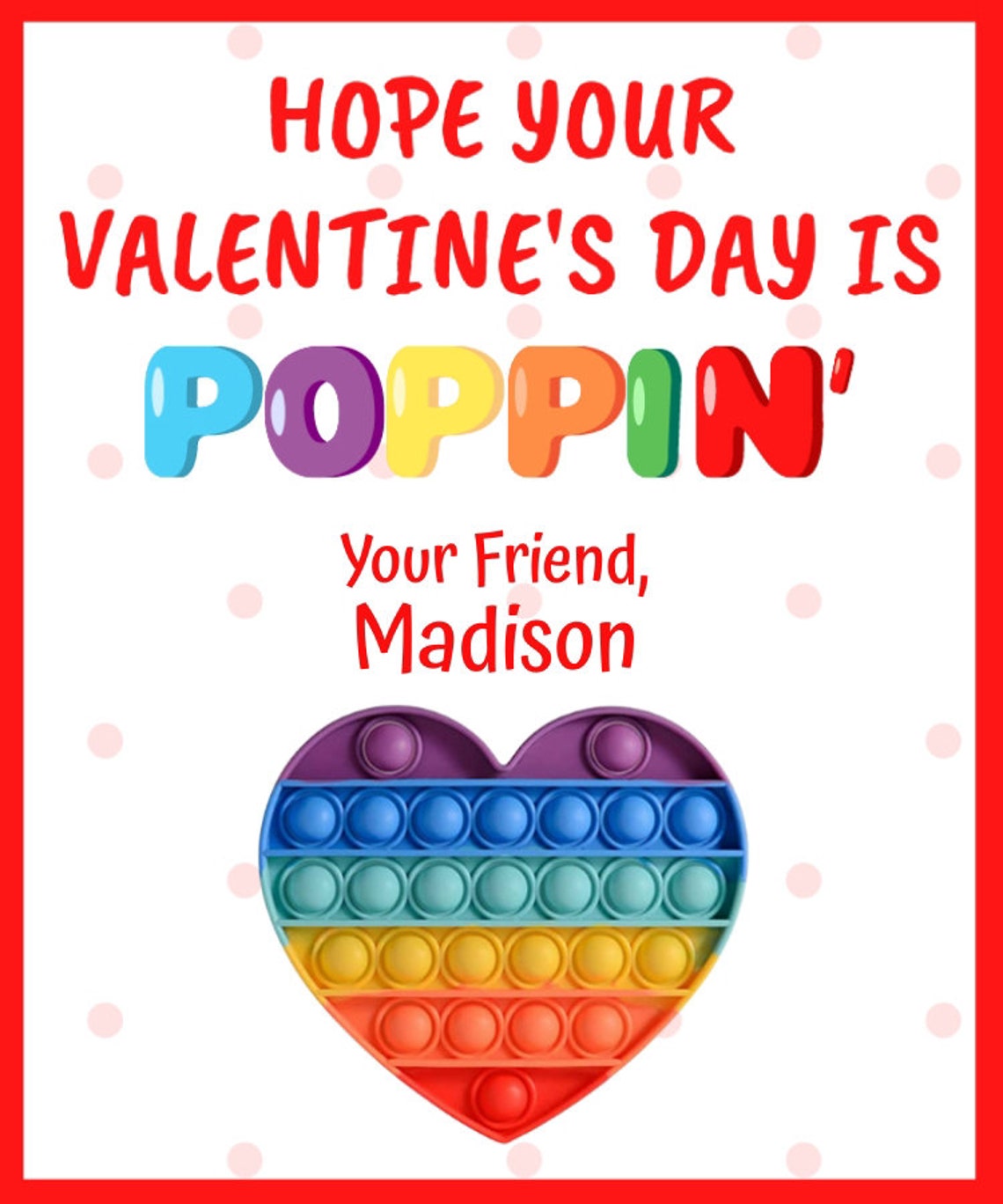 Pop It Valentine Tags, Kids School Valentine's Day Pop It Tags ...