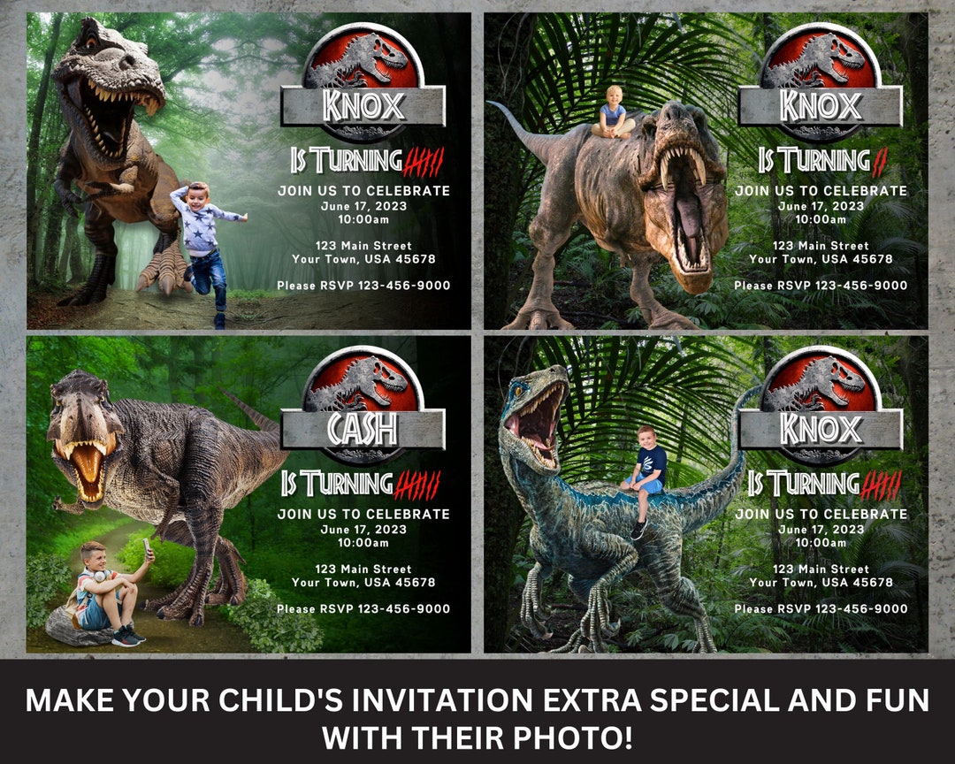 Jurassic World Birthday Invitation, Jurassic Park Invitation, Jurassic Park Invite, Jurassic ...