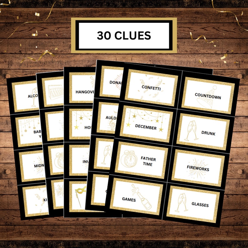 INSTANT DOWNLOAD Printable New Year's Game - New Year's Eve Game - NYE ...