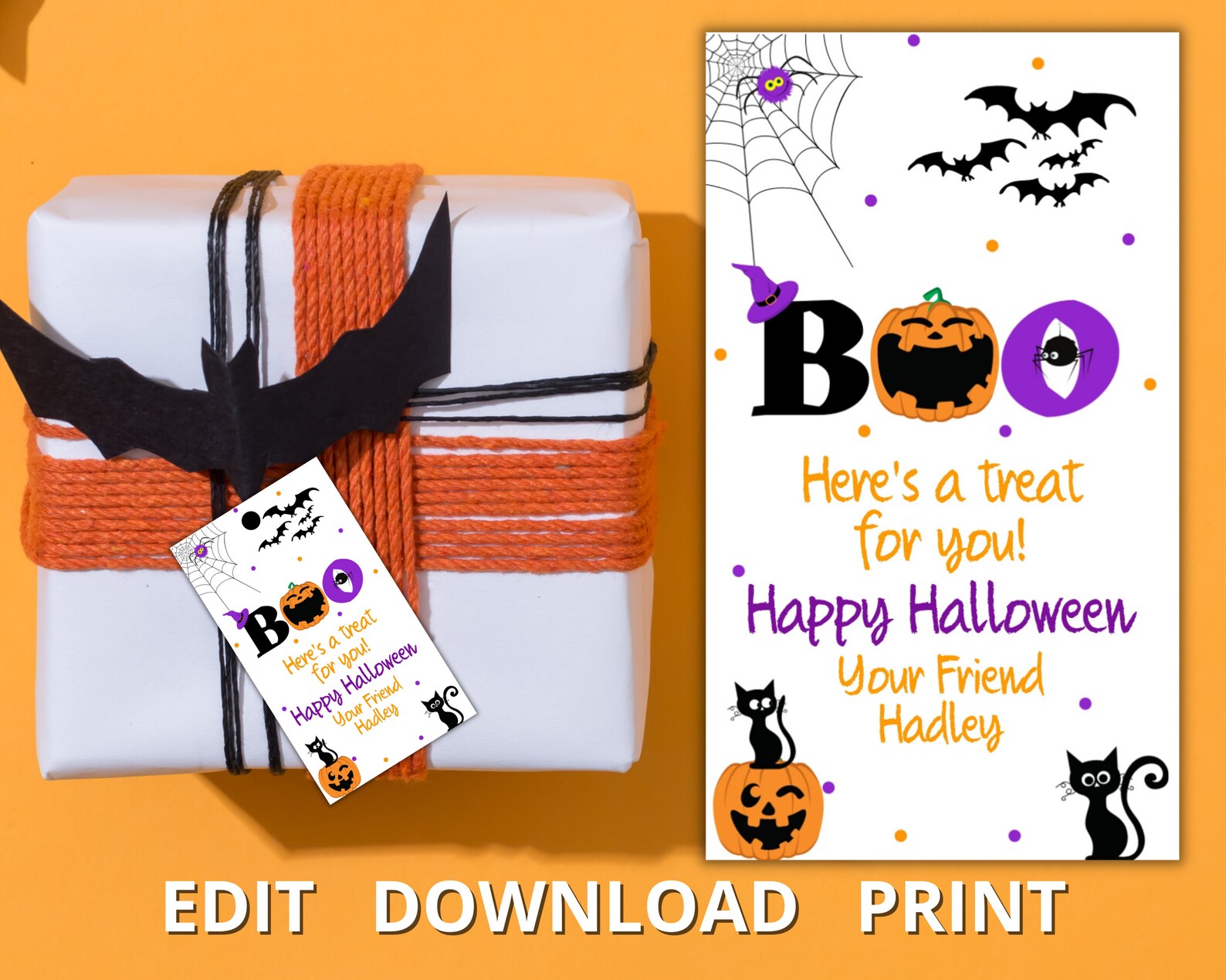 Editable Halloween Favor Tags Boo Gift Tags Costume Party - Etsy