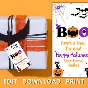 Editable Halloween Favor Tags, Boo Gift Tags, Costume Party, Trick or ...
