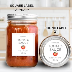 Tomato Sauce Label, Canning Labels, Modern Label, Custom Label ...