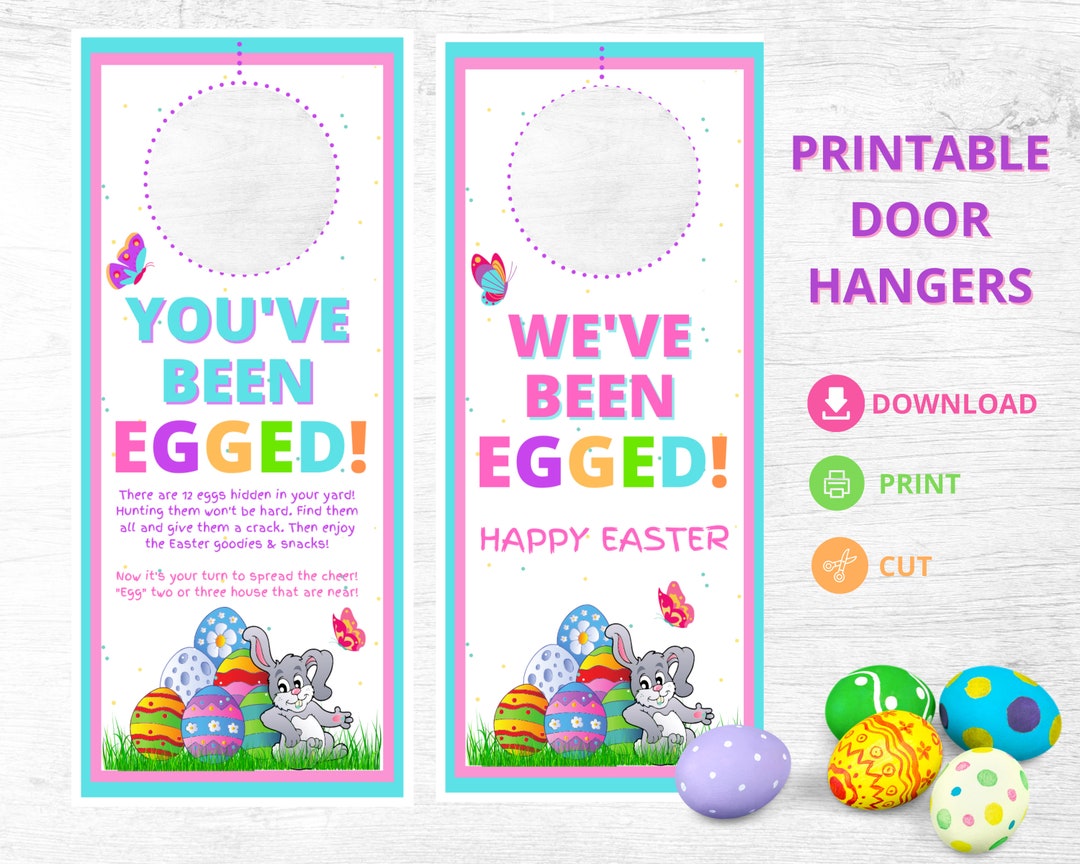 You've Been Egged Door Hangers, Printable You've Been Egged Sign ...