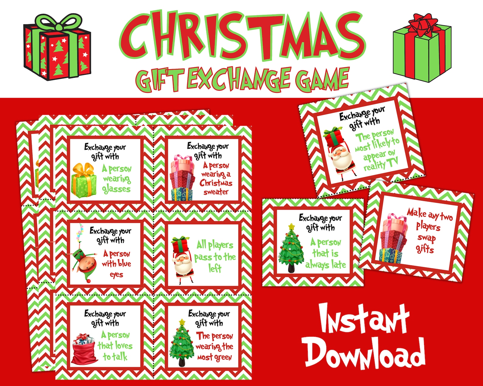 Christmas Gift Exchange Game Christmas Party Game White - Etsy